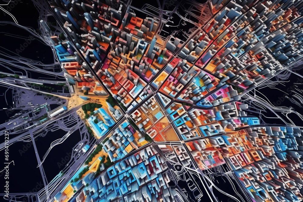 Digital elevation model. GIS product made after proccesing aerial ...