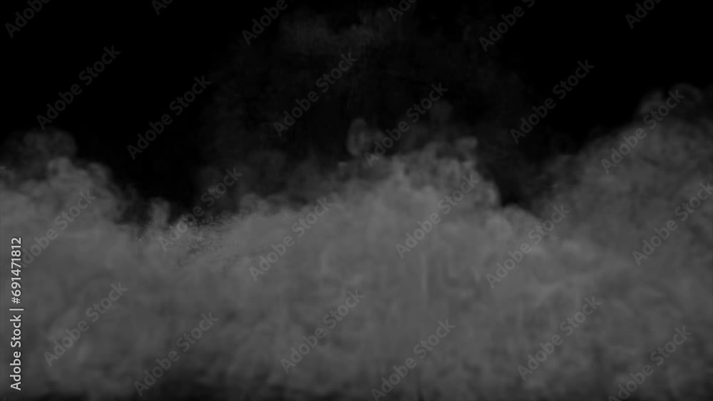 Dust falling with large shockwave toward camera, transparent background ...