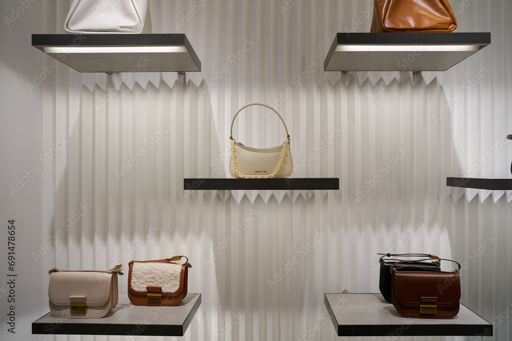 SINGAPORE - NOVEMBER 05, 2023: interior shot of Charles and Keith store ...