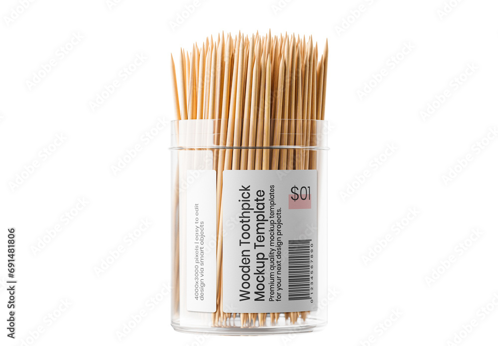 Wooden Toothpick Mockup Stock Template | Adobe Stock