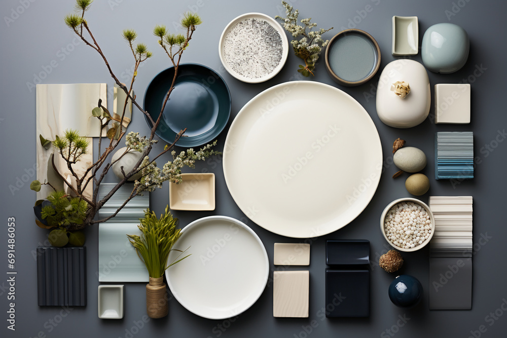 white, gray, ivory paint colors, in the style of minimalist backgrounds ...