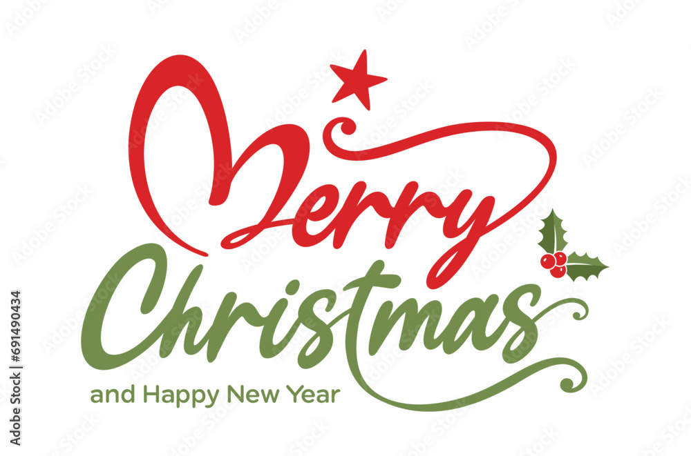 Vetor de Christmas card template printable, banner, vector with Merry ...