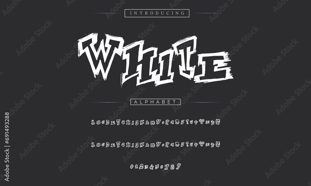 Old school Graffiti alphabet decorative lettering vandal street art ...