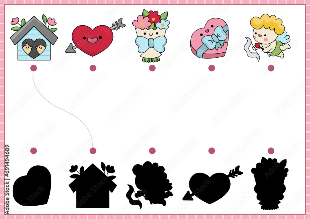 Photo & Art Print Saint Valentine shadow matching activity, Lexi Claus