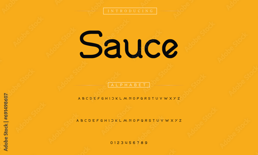 Vetor de Sauce Modern Bold Font. Sans Serif Font. Regular Italic ...