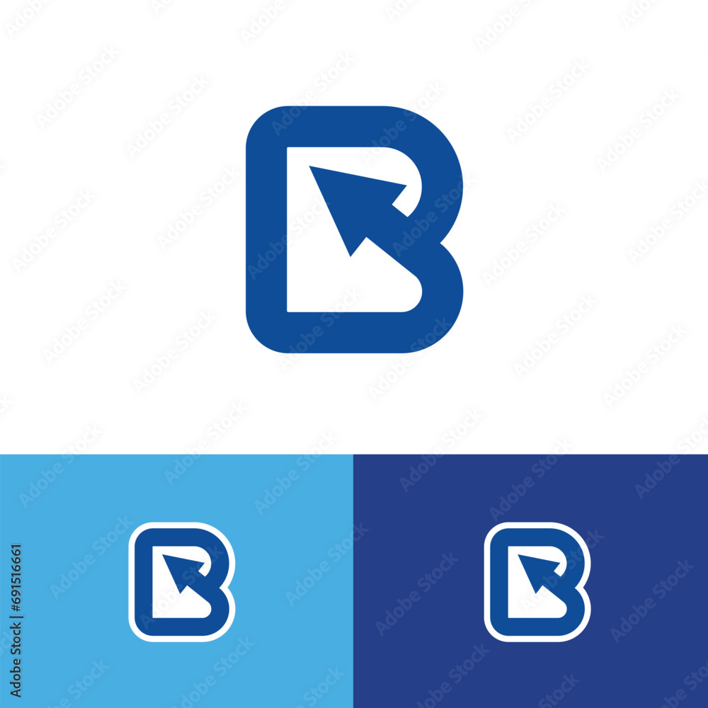 Letter B combined with an arrow. Letter B Monogram. Arrow inside of ...