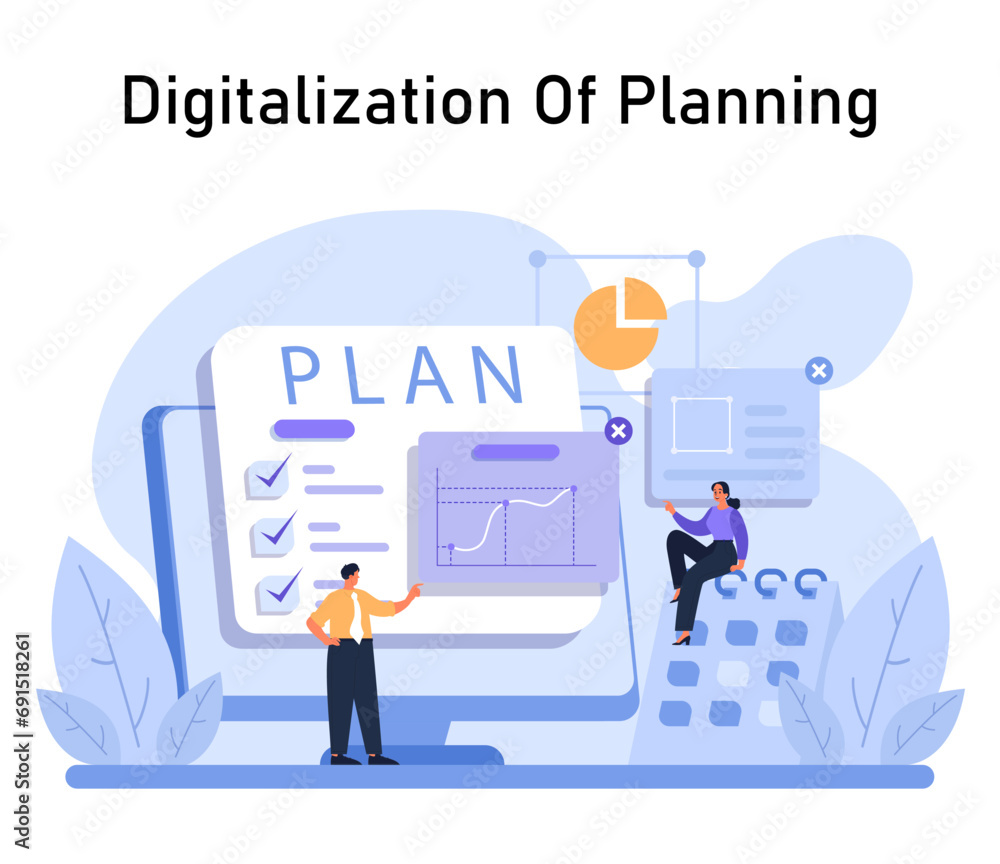Expertise in digital planning illustrated with professionals amid ...