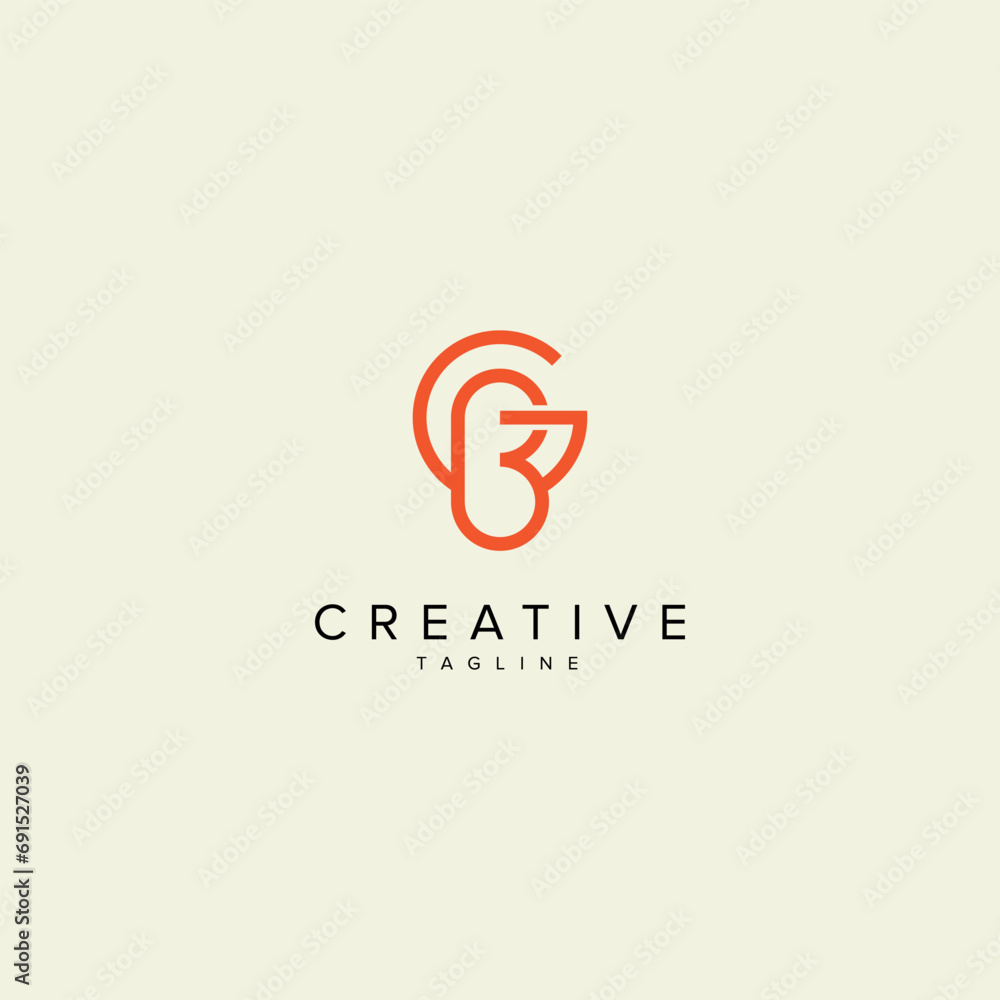 Alphabet GB BG letter modern monogram style logo vector element. Stock ...