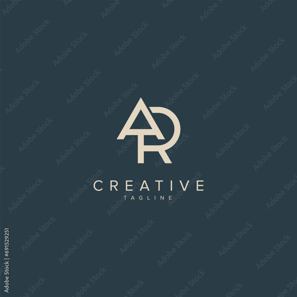 Alphabet AR RA letter modern monogram style logo vector element. Stock ...