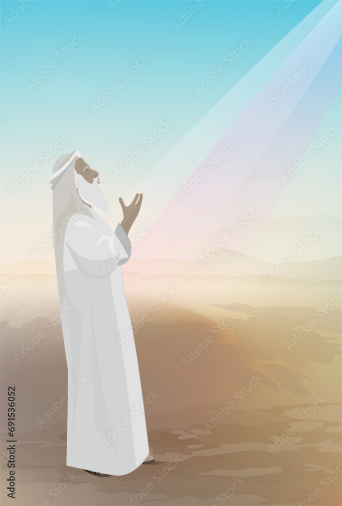 Biblical vector illustration. God makes covenant with Abraham, God ...