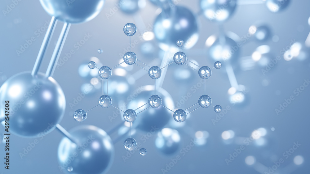 clioquinol molecular structure 3d, flat model, antifungal drug ...
