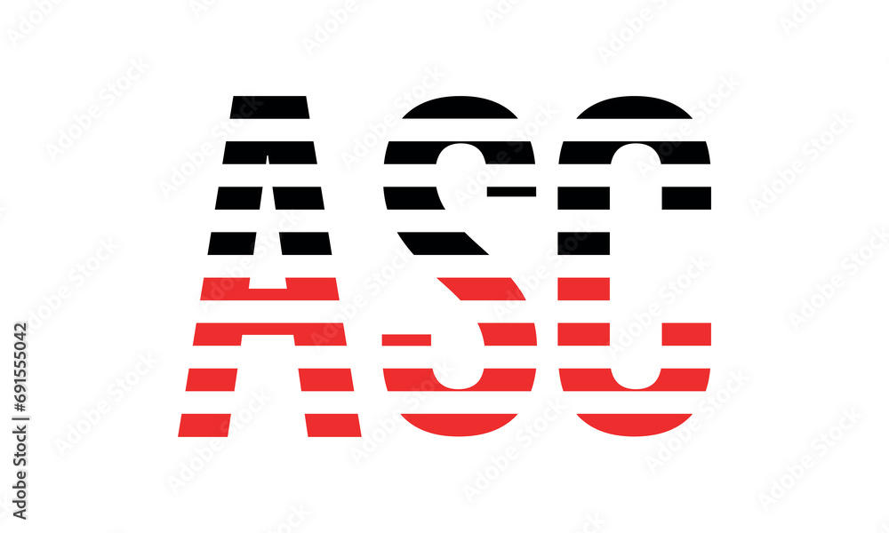ASC three initial letter iconic line negative space minimal logo design ...