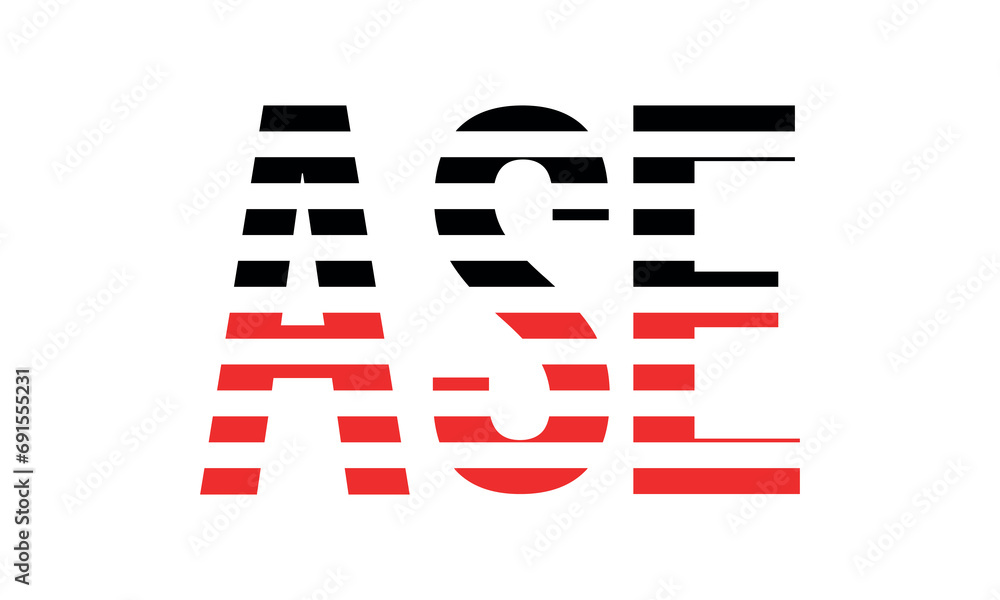 ASE three initial letter iconic line negative space minimal logo design ...