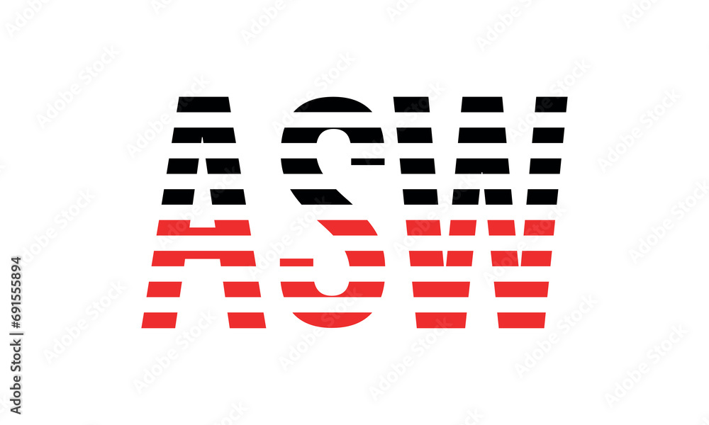 ASW three initial letter iconic line negative space minimal logo design ...
