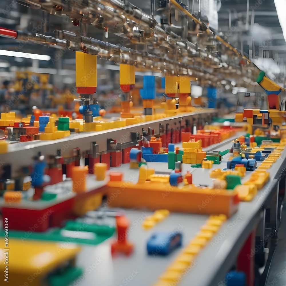 Toy Manufacturing Factory Illustrating a scene where toys are being ...