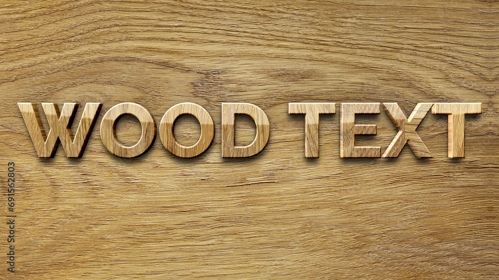 3D Wood Text Effect Stock Template | Adobe Stock