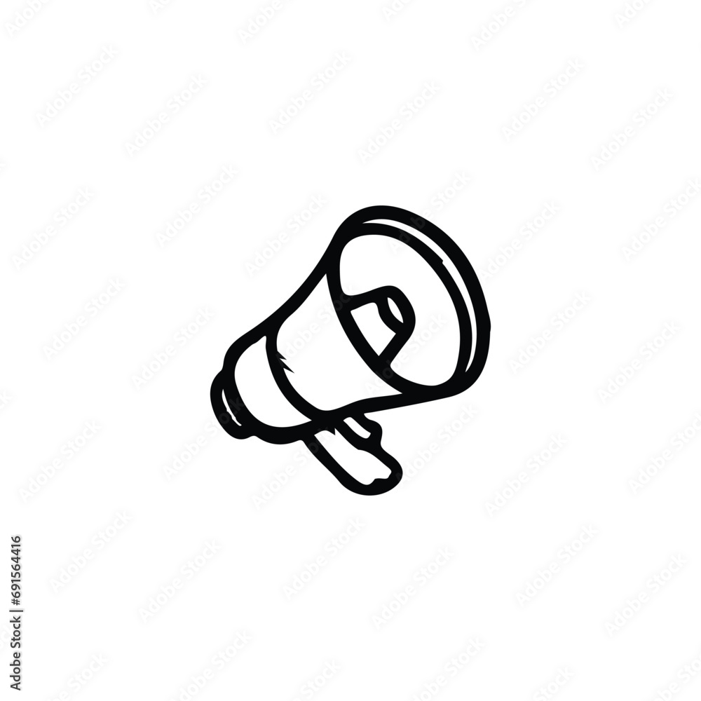 Megaphone icon. Simple style company we are hiring poster background ...