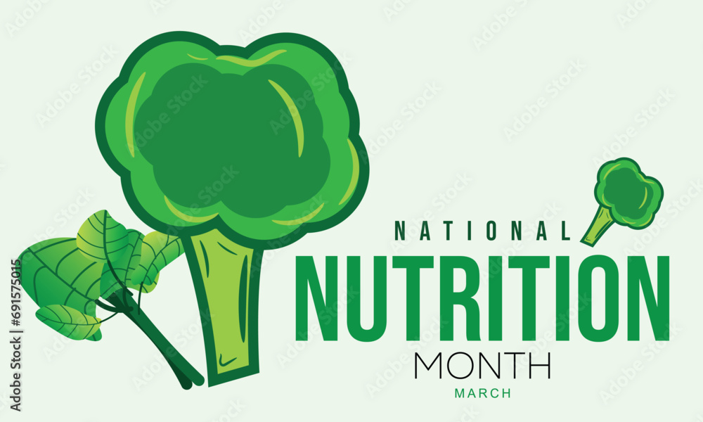 National Nutrition month. background, banner, card, poster, template ...