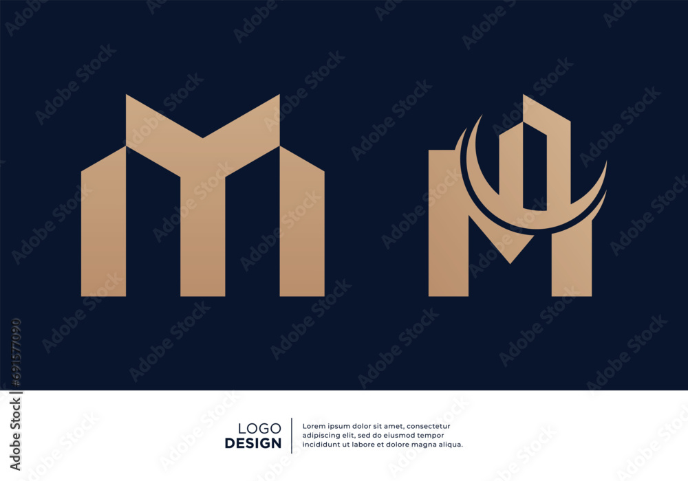 Building construction letter M logo designs collection. Stock Vector ...