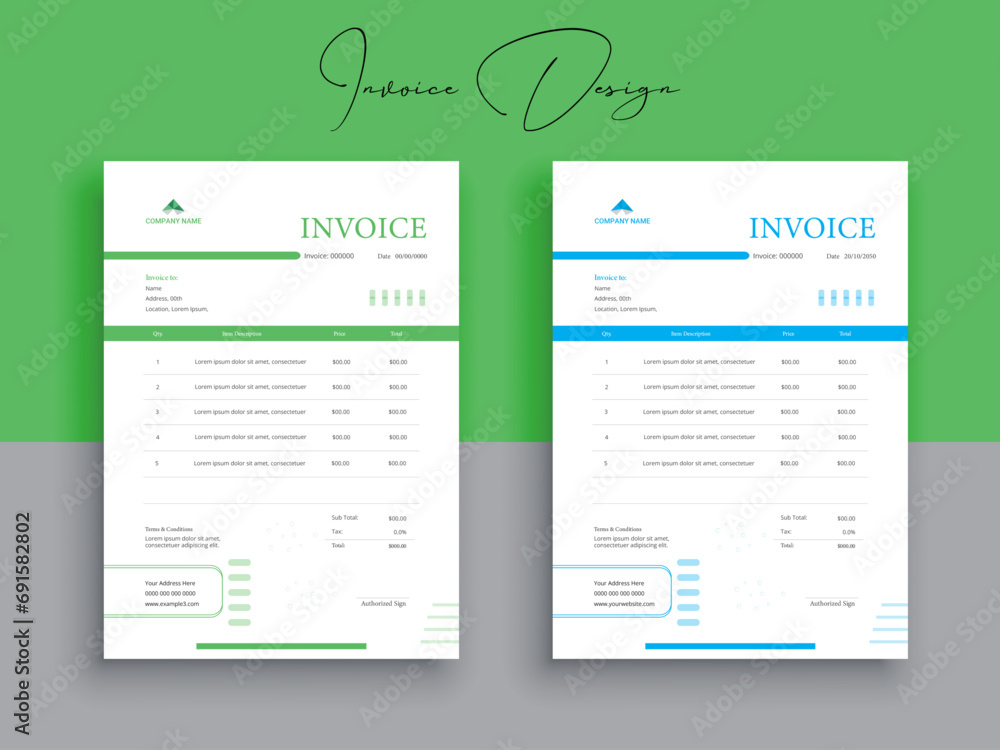 Clean invoice template vector design. Invoice Design. Business invoice ...