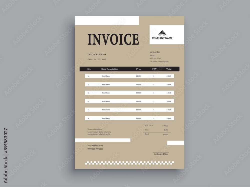 Clean invoice template vector design. Invoice Design. Business invoice ...