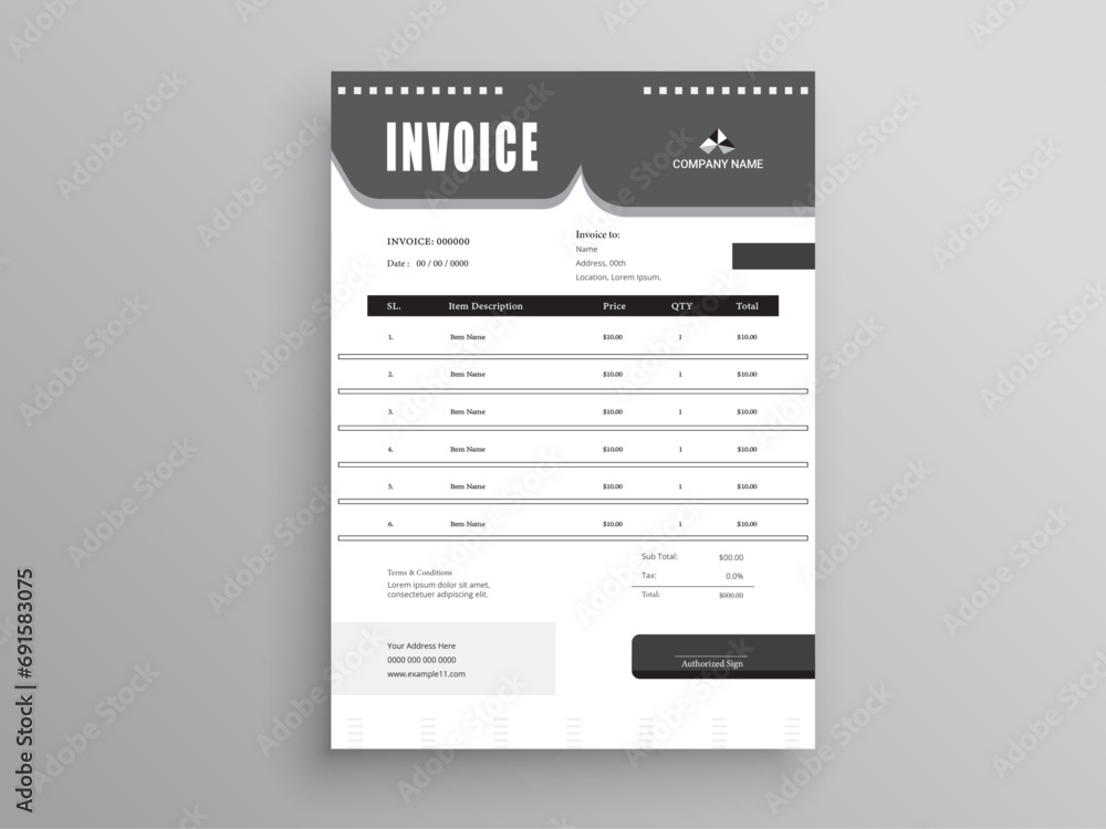Clean invoice template vector design. Invoice Design. Business invoice ...