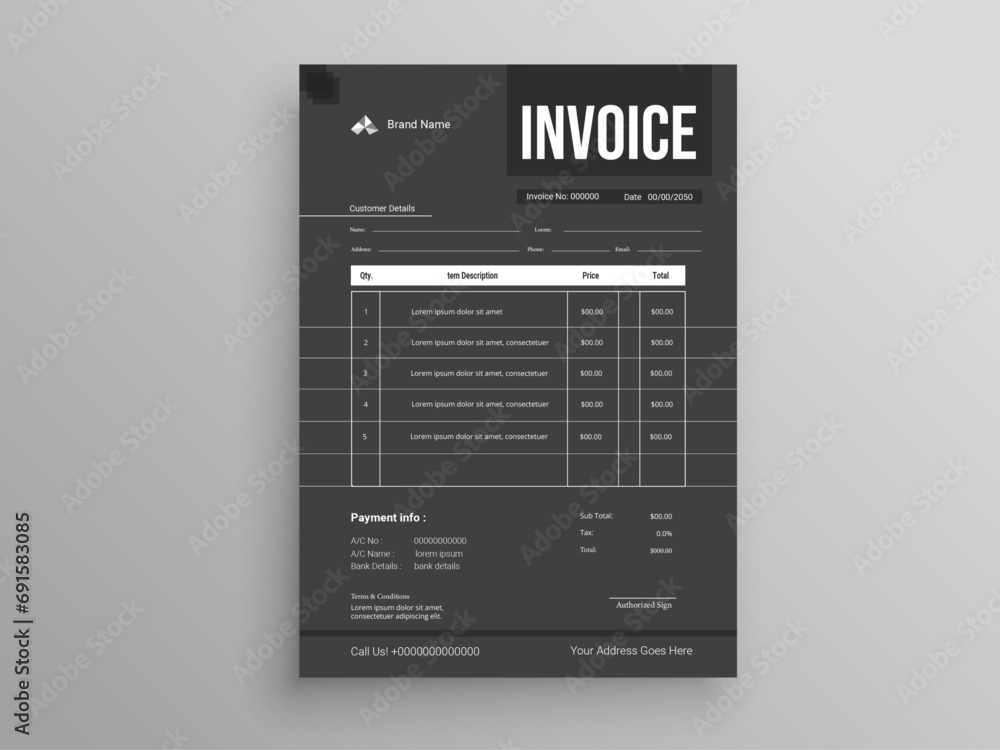 Clean invoice template vector design. Invoice Design. Business invoice ...