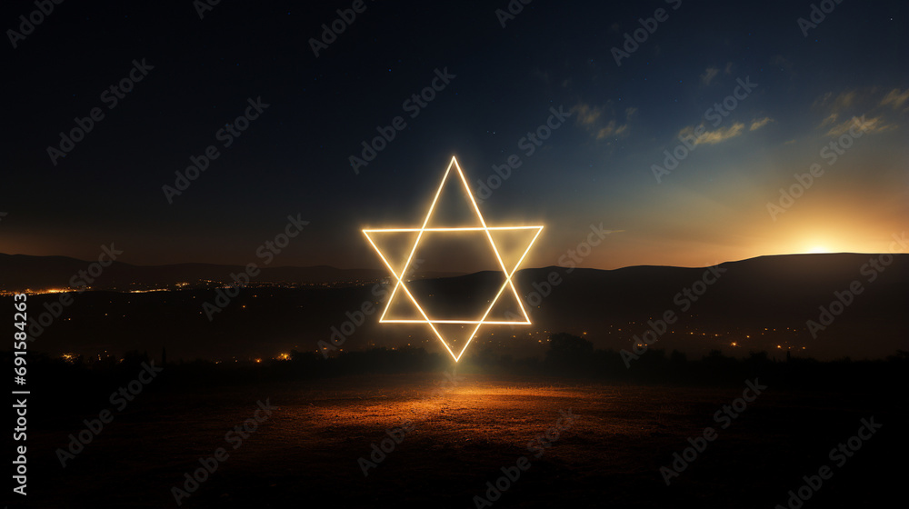 Lighting in the Sky Star of David. Minimalistic style ChatGPT The Star ...