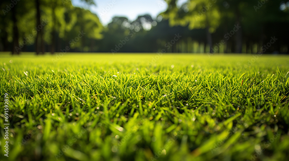 green grass field, close-up shot showcasing the texture and natural ...
