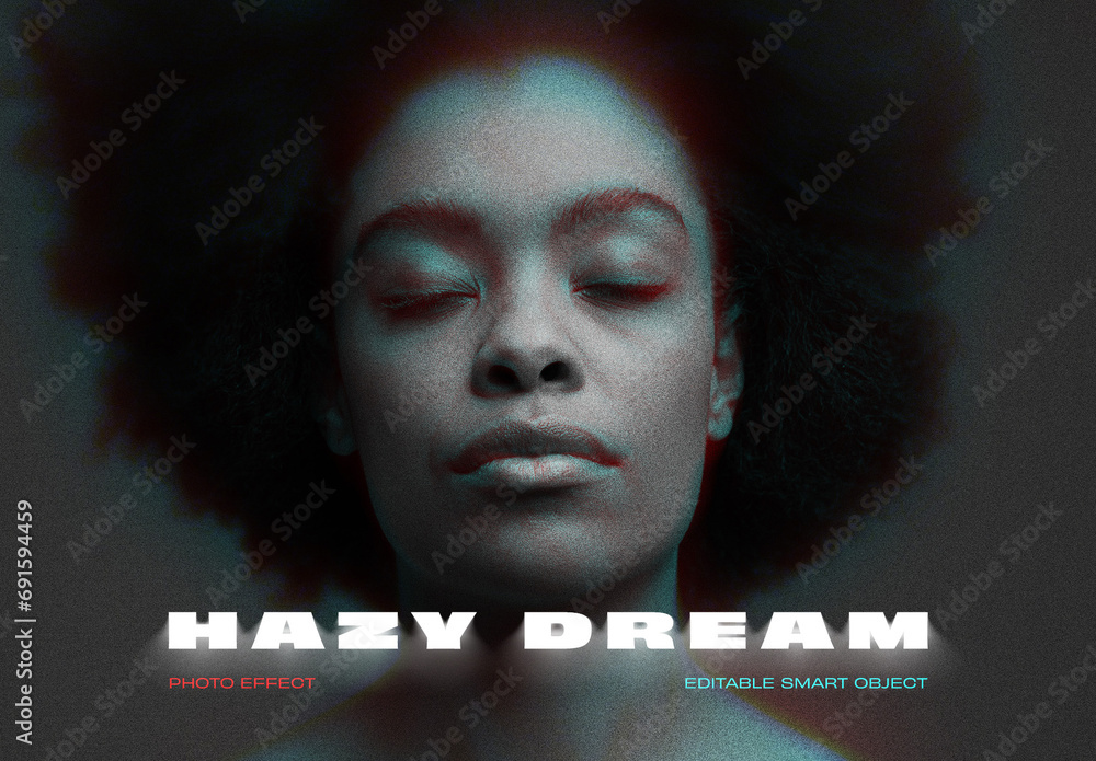 Hazy Dream Photo Effect Mockup Stock Template | Adobe Stock