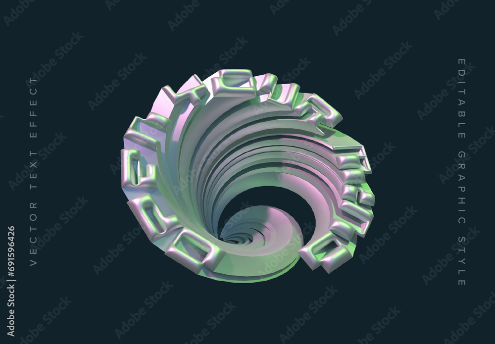 Spinning 3D Text Effect Mockup Stock Template | Adobe Stock