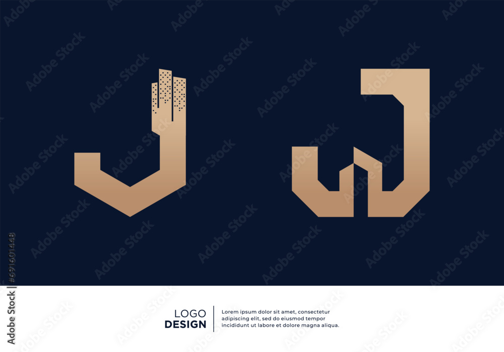 Letter J building logo designs collection. Stock Vector | Adobe Stock
