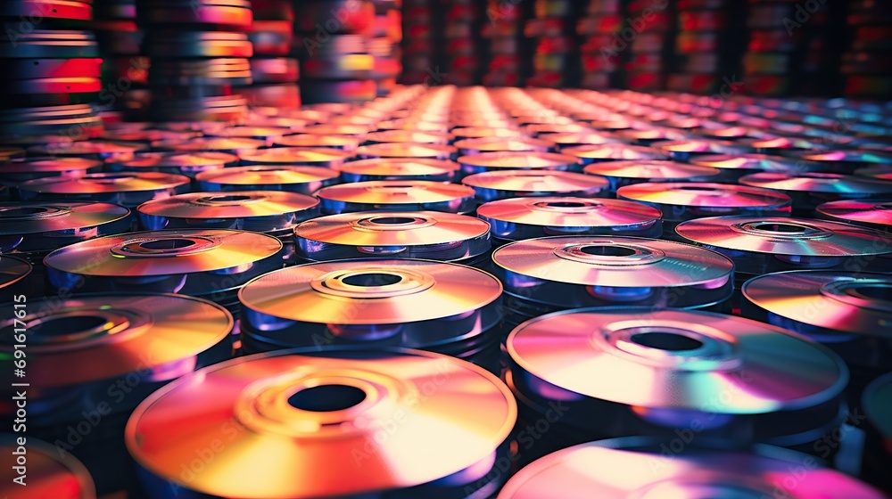Echoes of Analog Elegance Piles of CDs Capture 1990s Aesthetic, Retro ...