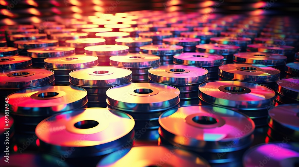 Echoes of Analog Elegance Piles of CDs Capture 1990s Aesthetic, Retro ...