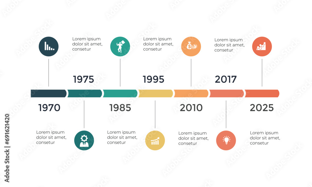 Vector arrows timeline infographic, diagram chart, graph presentation ...
