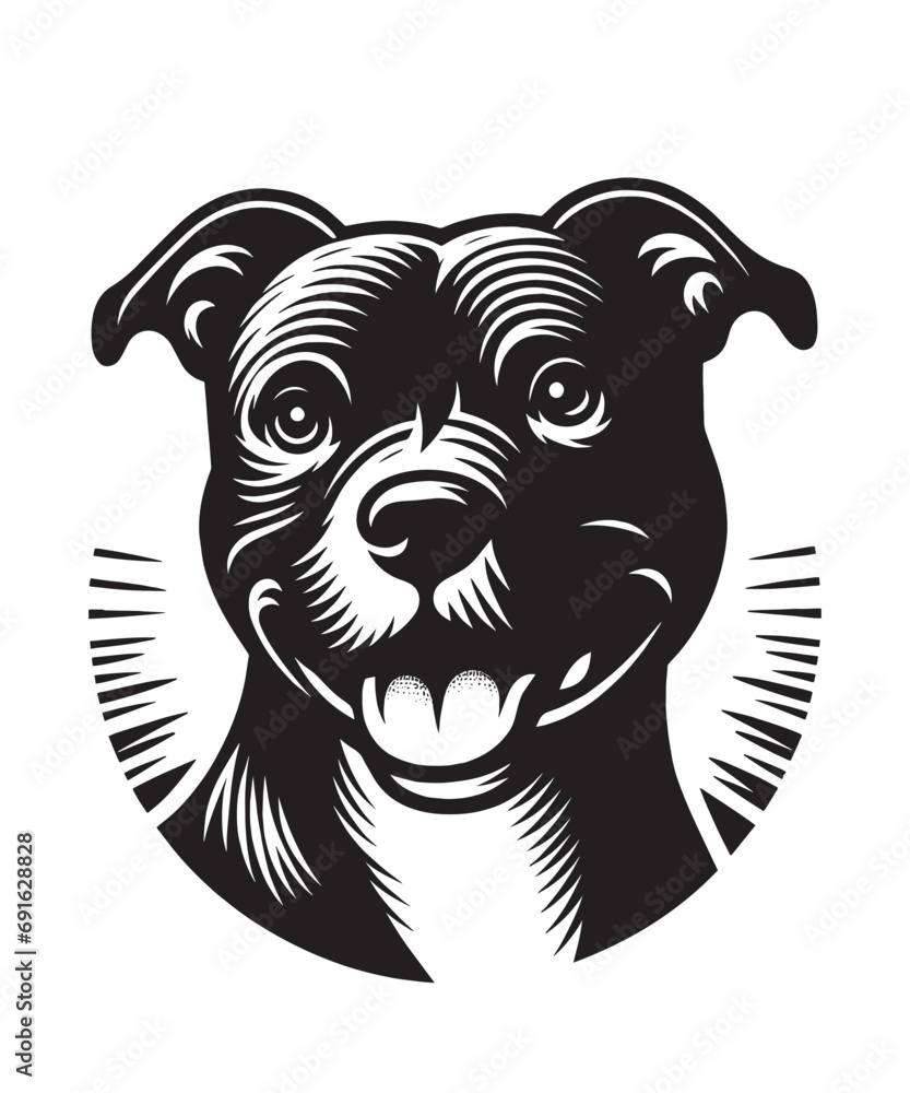 English Staffordshire Bull Terrier. Staffy dog. Beautiful logo, icon ...