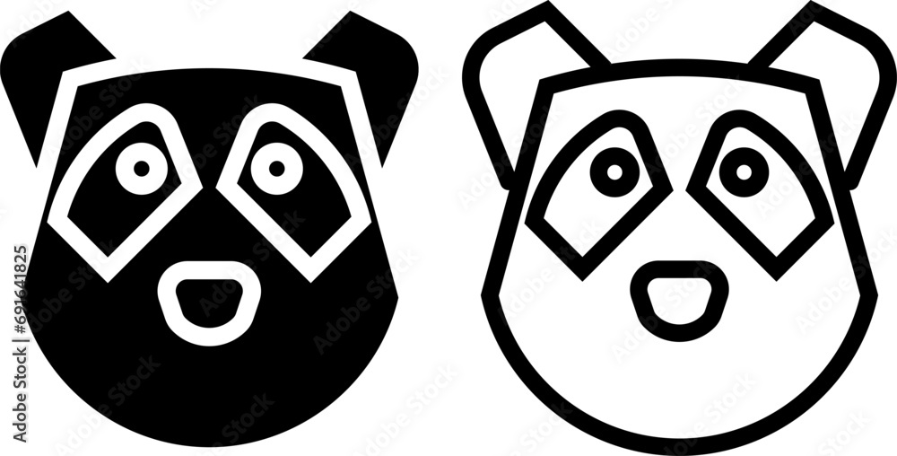 panda icon in fill and line style. Vector illustration Stock Vector ...