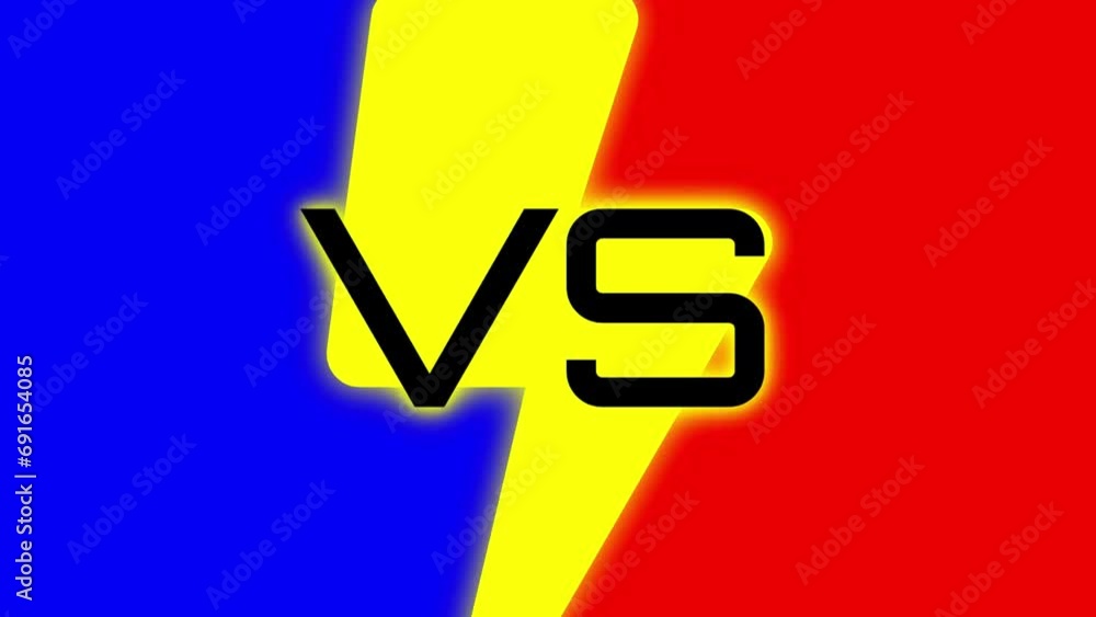 Versus Battle Symbol Animation. Red vs Blue Teams. Animated VS Letters ...