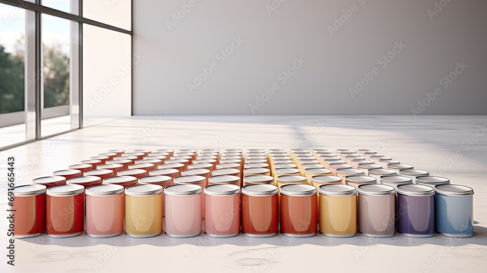 the process of choosing paint for house renovation, featuring tiny ...