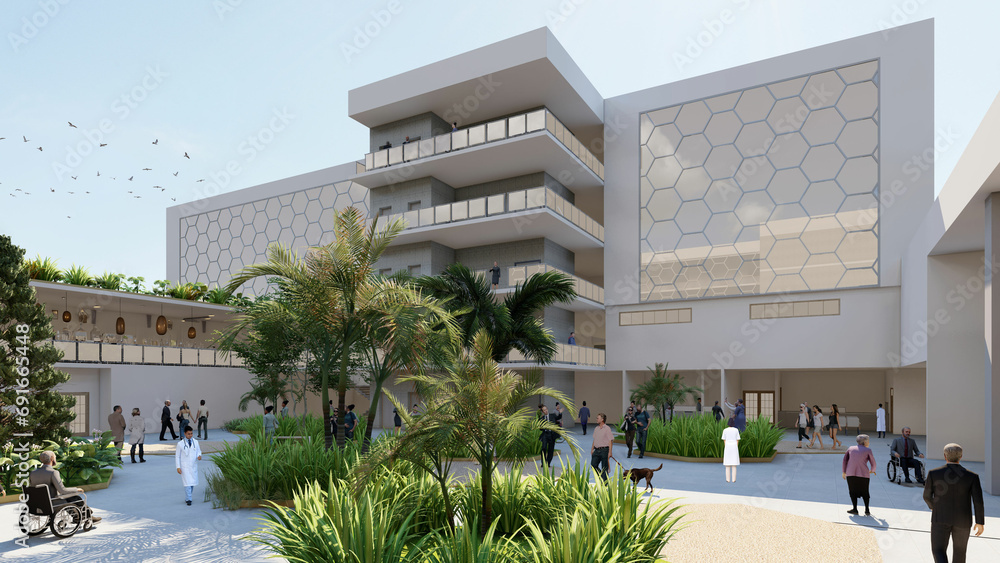 Hospital architecture, hospital architecture, minimalist volumes of ...