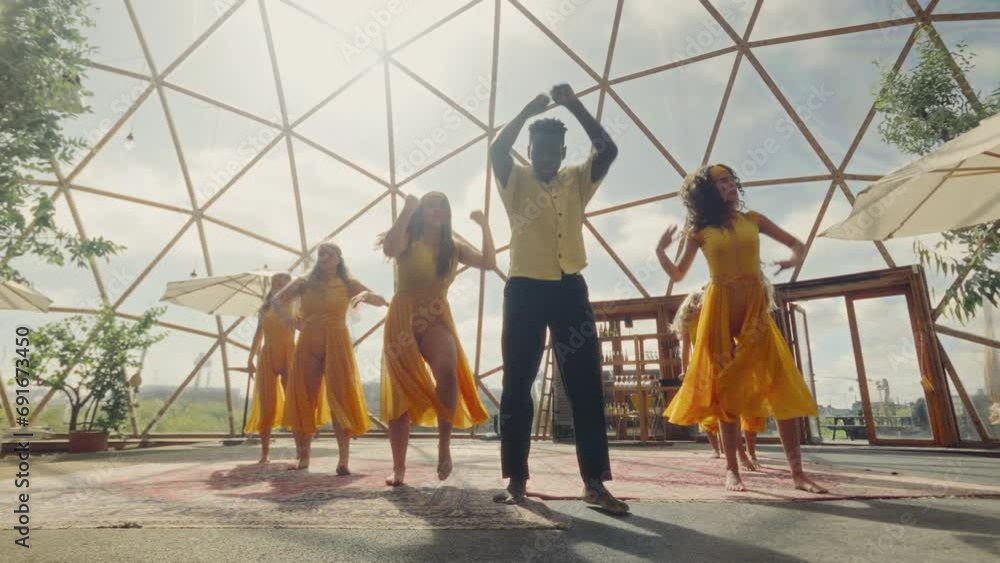 Dancing In Unity In The Geodesic Dome Stock Video | Adobe Stock