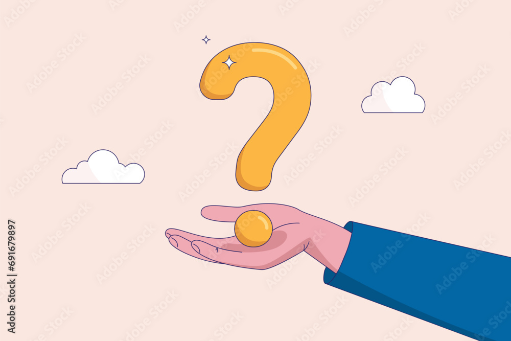 Difficult question concept. Big question mark or big problem to solve ...