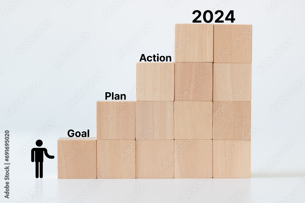 2024 Goal plan action concept, Business action plan strategy, outline ...