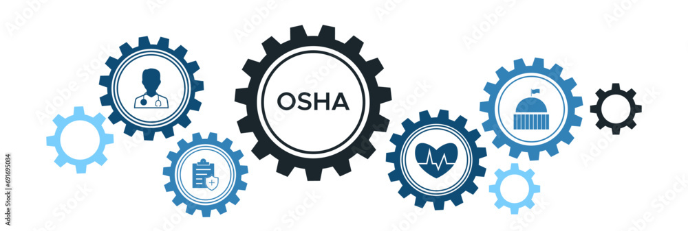 OSHA banner web icon vector illustration concept for occupational ...