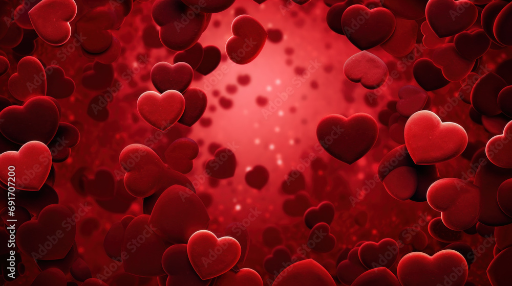 Red blood cells in shape of hearts - love is in our veins concept Stock ...
