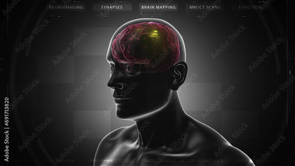 Futuristic Technological Interface Analyzing Human Brain Anatomy and ...