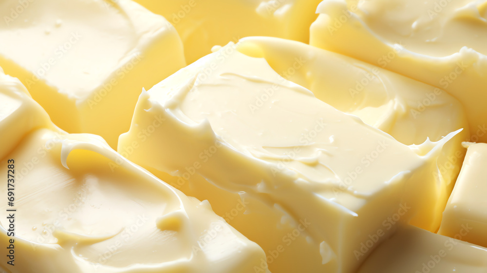 creamy yellow butter blocks food ingredient background Stock ...