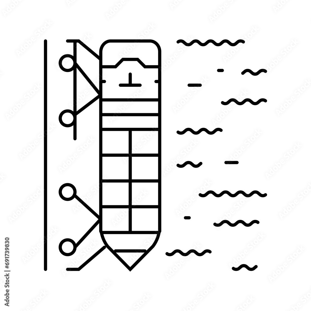 ship mooring marine line icon vector. ship mooring marine sign ...