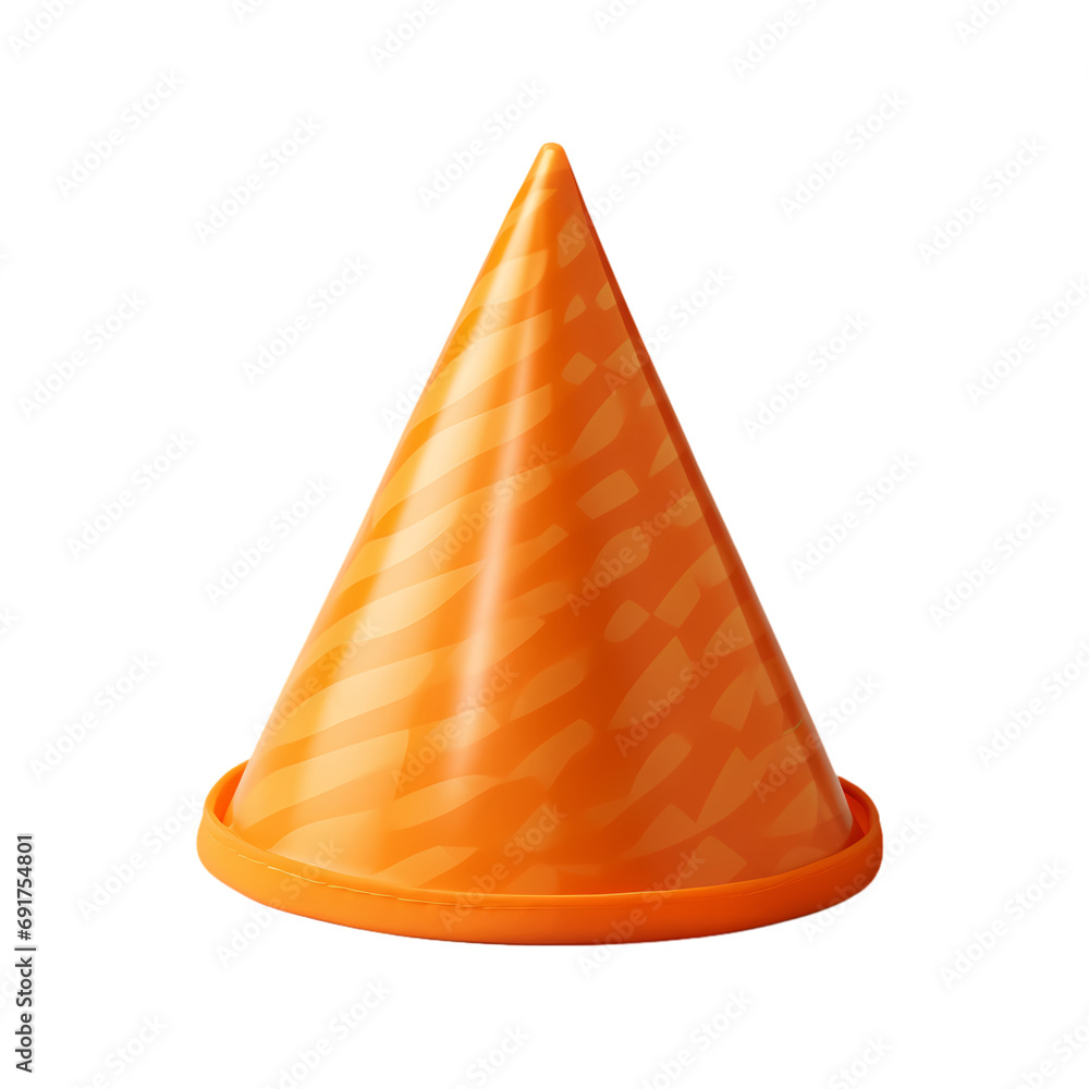Orange party hat isolated on transparent background Stock Illustration ...