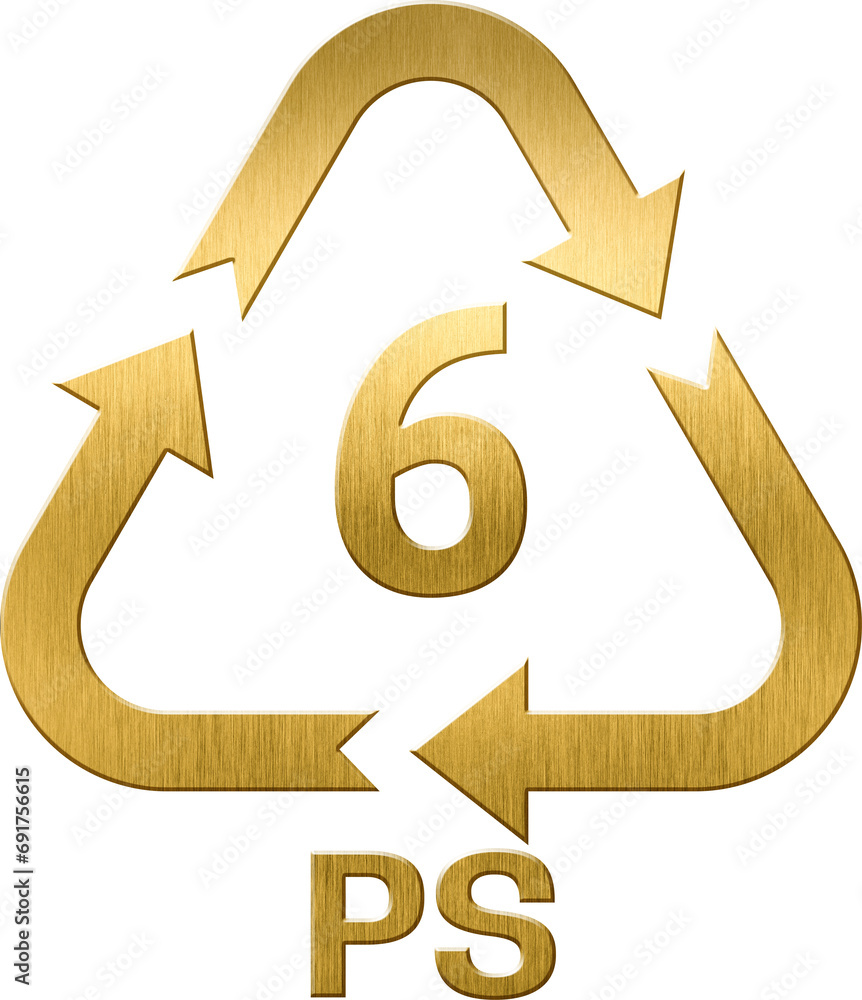 6 PS Polystyrene Packaging and Recycling Symbol for Identifying ...